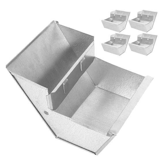 5Pcs Small Animal Metal Feeder and Water Bowl Plated Silver Hanging ...