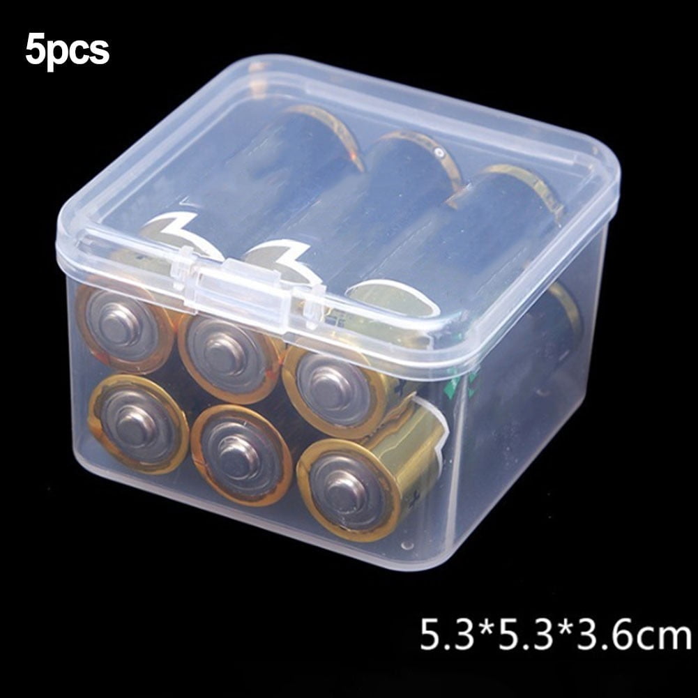 5Pcs Small Clear Plastic Small Box Hook Jewelry Earplugs Container ...