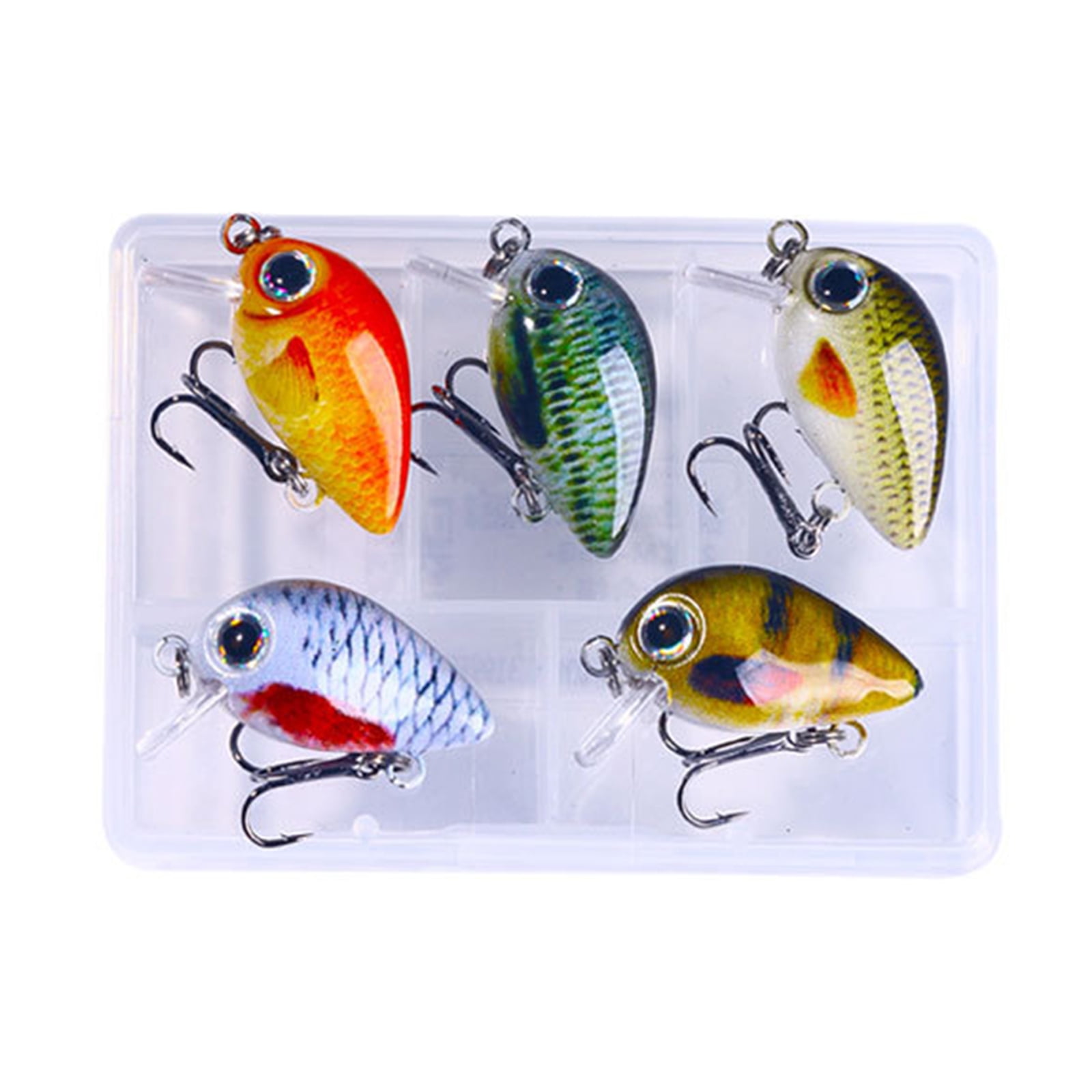 5Pcs Small Fishes Fishing Lures Artificial Baits Topwater Crank ...