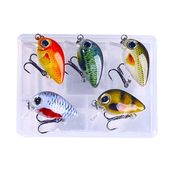 5Pcs Small Fishes Fishing Lures Artificial Baits Topwater Crank ...