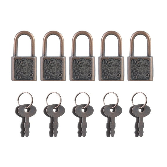 5Pcs Small Luggage Box Lock With Key Zincs Alloy Padlock Portable ...