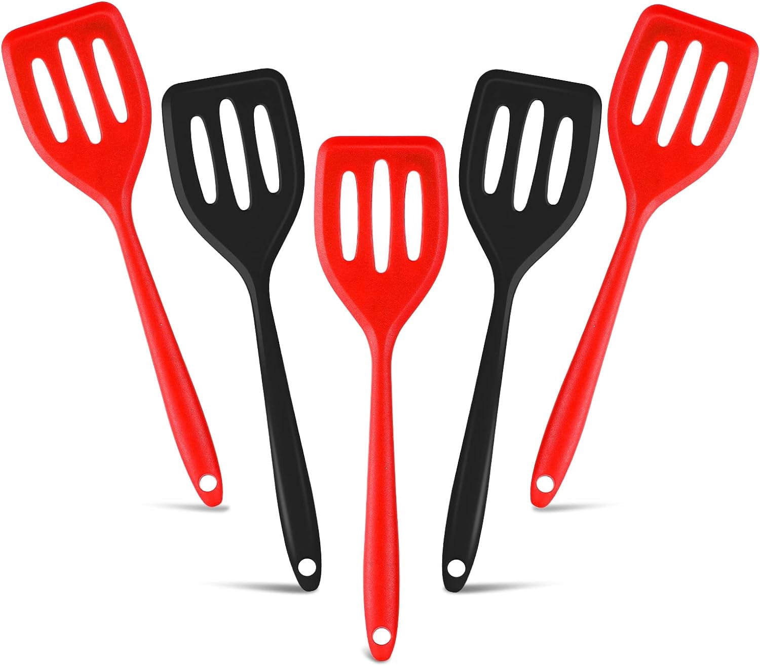 5Pcs Small Silicone Turner High Heat Resistant Slotted Spatula Silicone ...