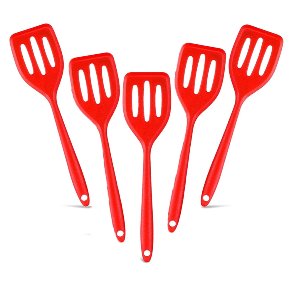 5Pcs Small Silicone Turner High Heat Resistant Slotted Spatula Silicone ...