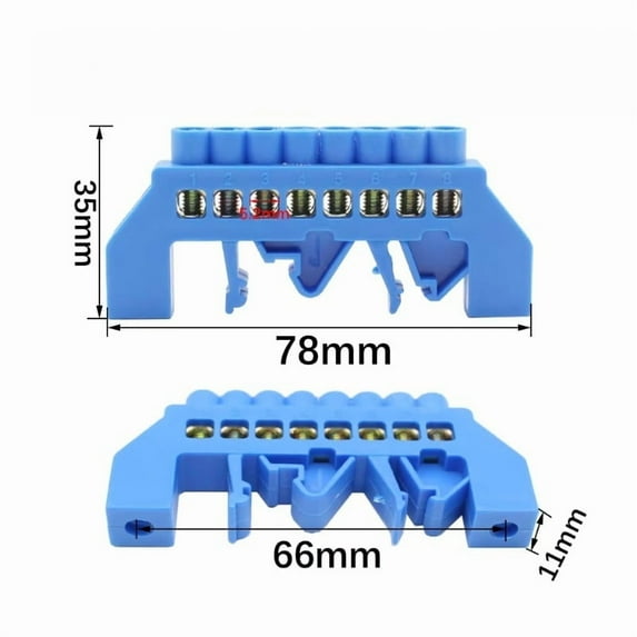 5Pcs Snap-On Neutral Connectors, Copper Bus Bars (Sizes 4/6/8/10/12 ...