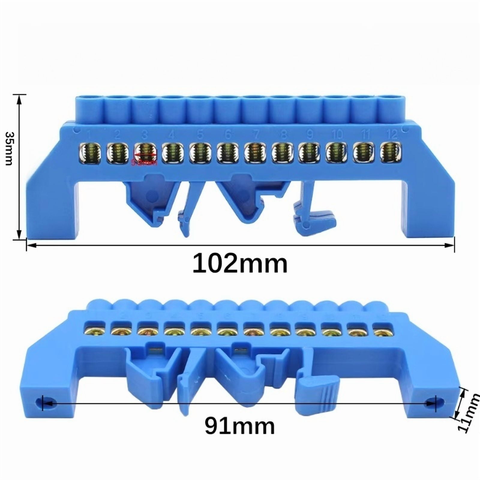 5Pcs Snap-On Neutral Connectors, Copper Bus Bars (Sizes 4/6/8/10/12 ...