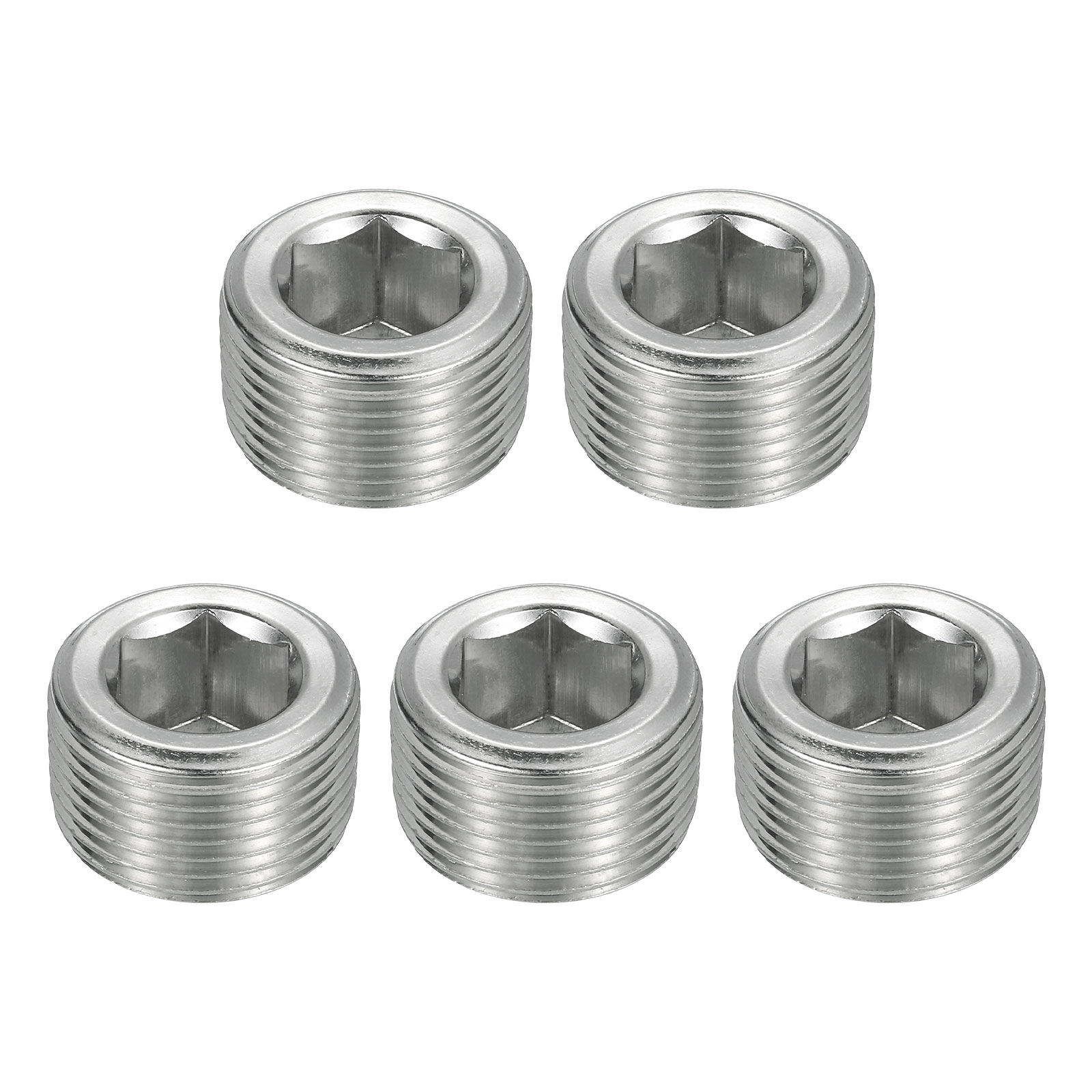 5Pcs Socket Pipe Plugs, NPT 3/4"Stainless Steel Hex Thread Pipe Caps ...