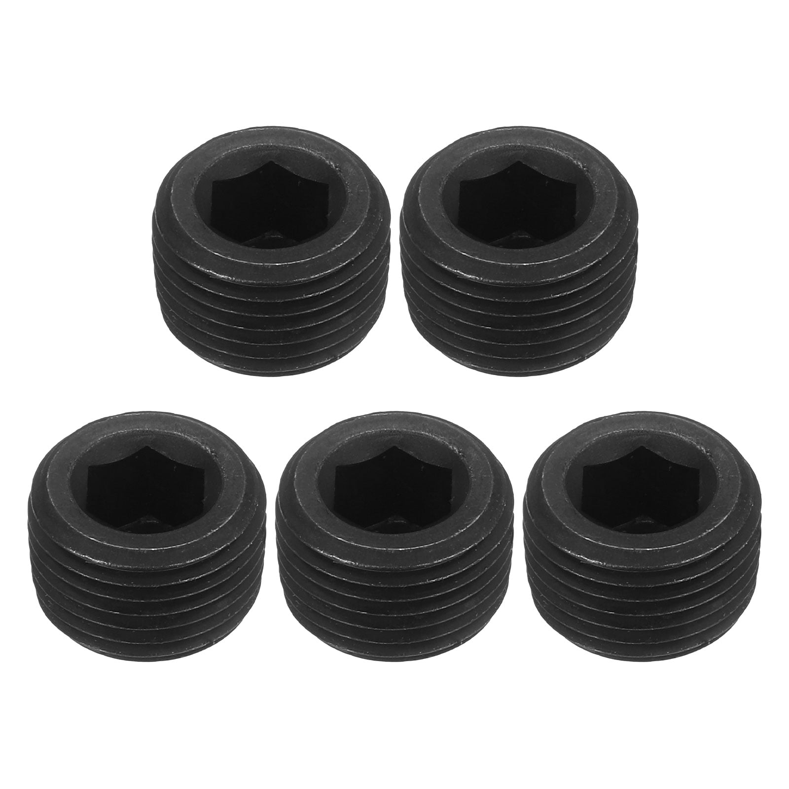 5Pcs Socket Pipe Plugs, NPT 3/8"Carbon Steel Hex Thread Pipe Caps ...