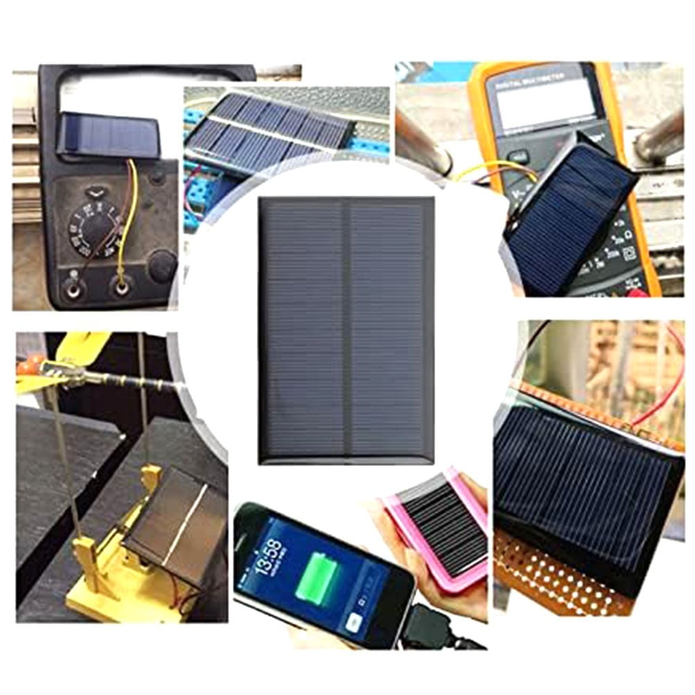 5Pcs Solar Panels With 10Cm Wire 5V 200Ma Photovoltaic Solar Cells Kit ...