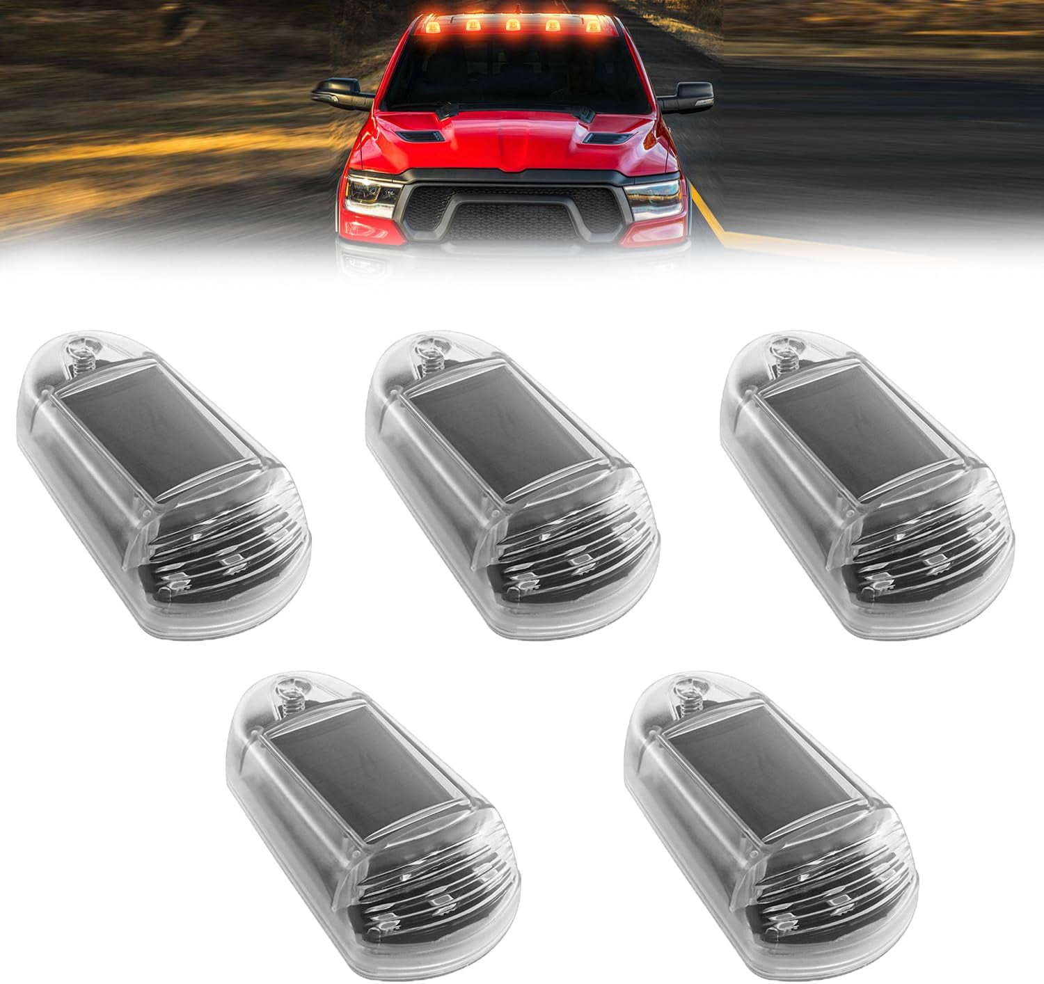 5Pcs Solar Powered Cab Lights, Solar Cab Lights for Truck, IP68 ...
