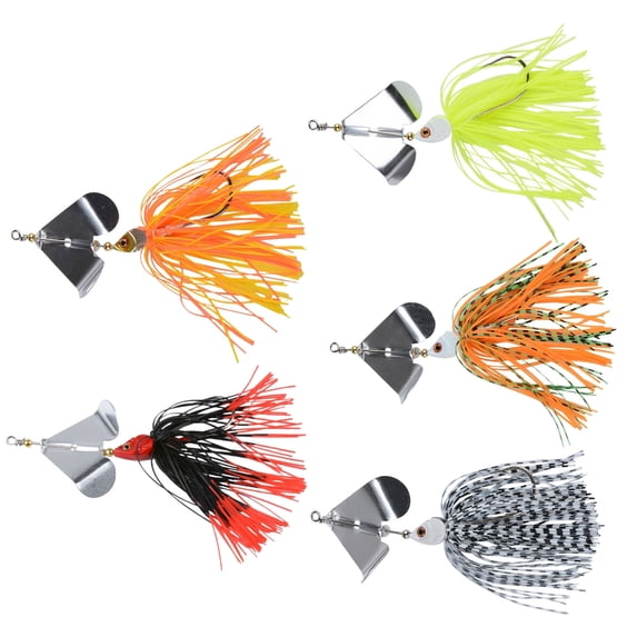 5Pcs Spinnerbait Fishing Lures Bass Fishing Jigs Lures Topwater Fishing ...