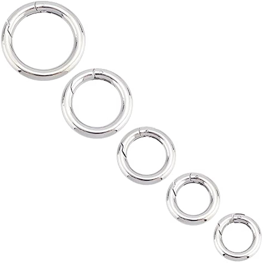 5Pcs Spring Gate Rings 304 Stainless Steel Snap Clasps 10~20mm Inner ...