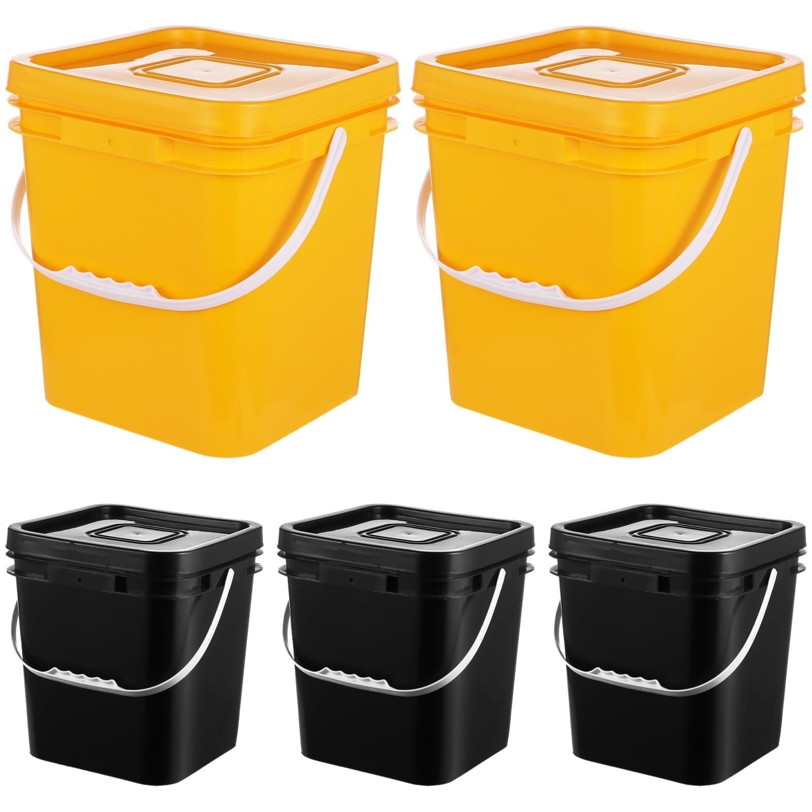 3.17 Gallon Square Food Grade Bucket, 5 PCS Square Plastic Buckets, 12 ...