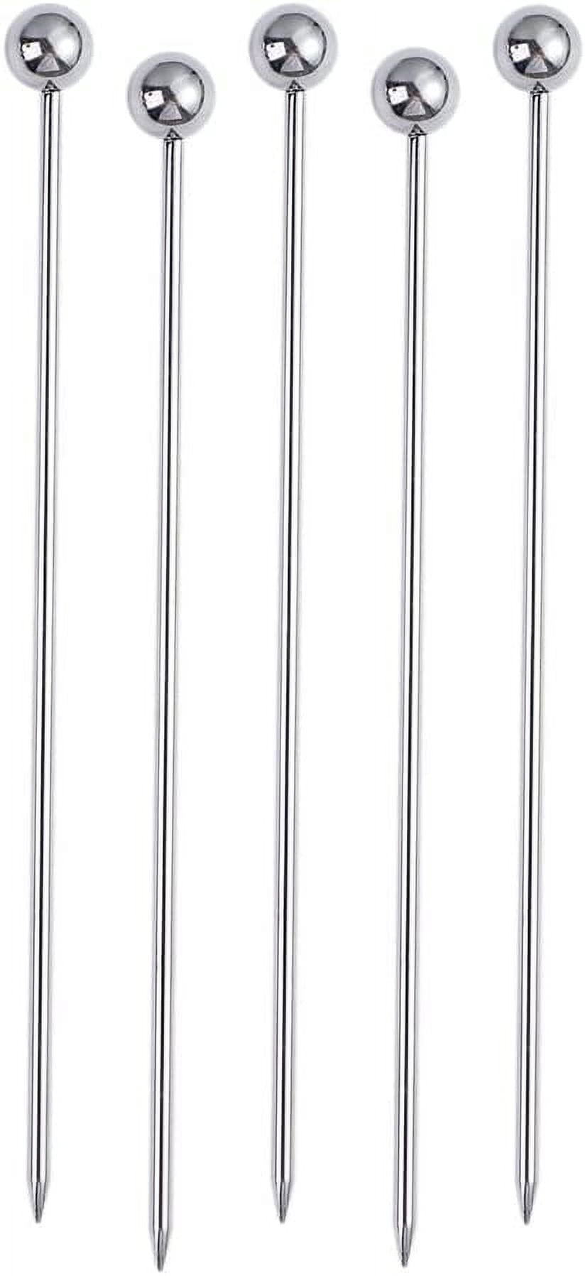 5Pcs Stainless Steel Cocktail Picks Stick, Reusable Fruit Sticks Drink ...