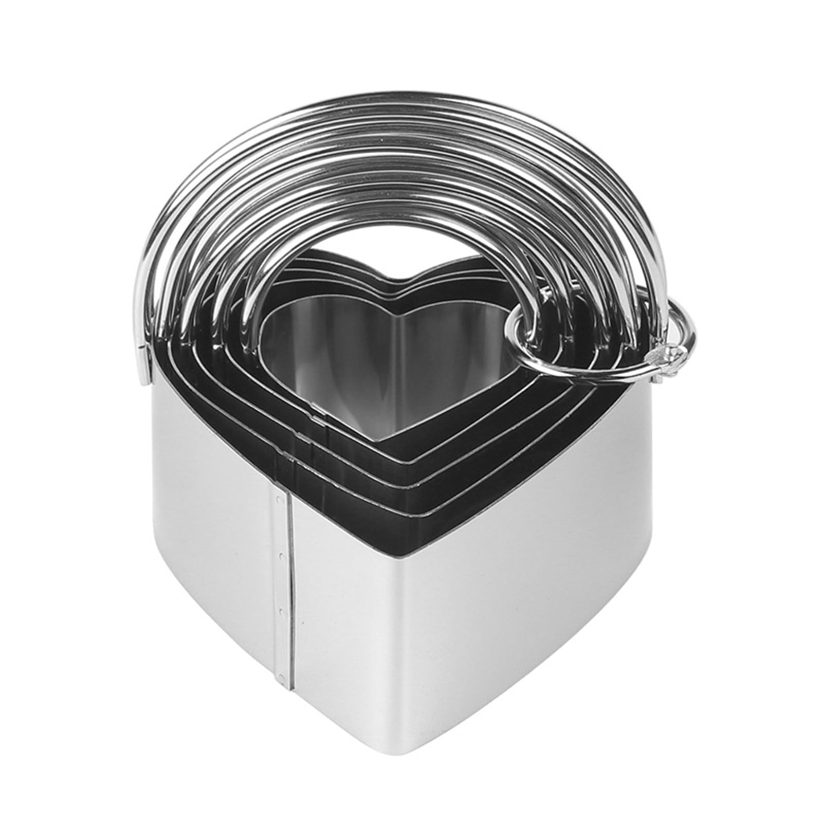 5Pcs Stainless Steel Cookie Cutters with Handle Assorted Size Square ...