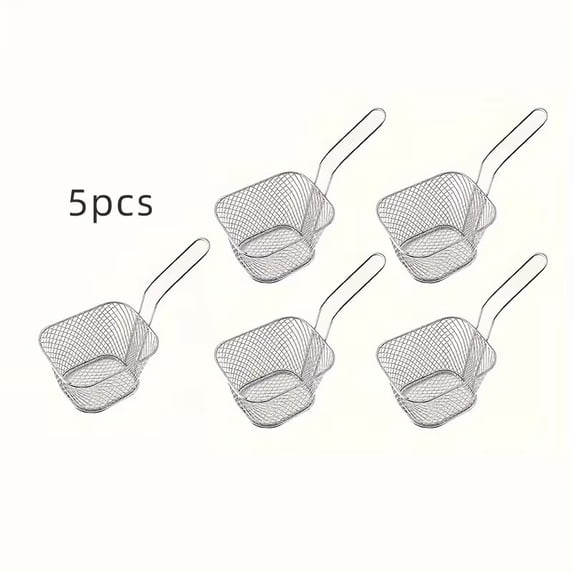 5Pcs Stainless Steel Fine Mesh Frying Basket Set for Kitchen Oil ...
