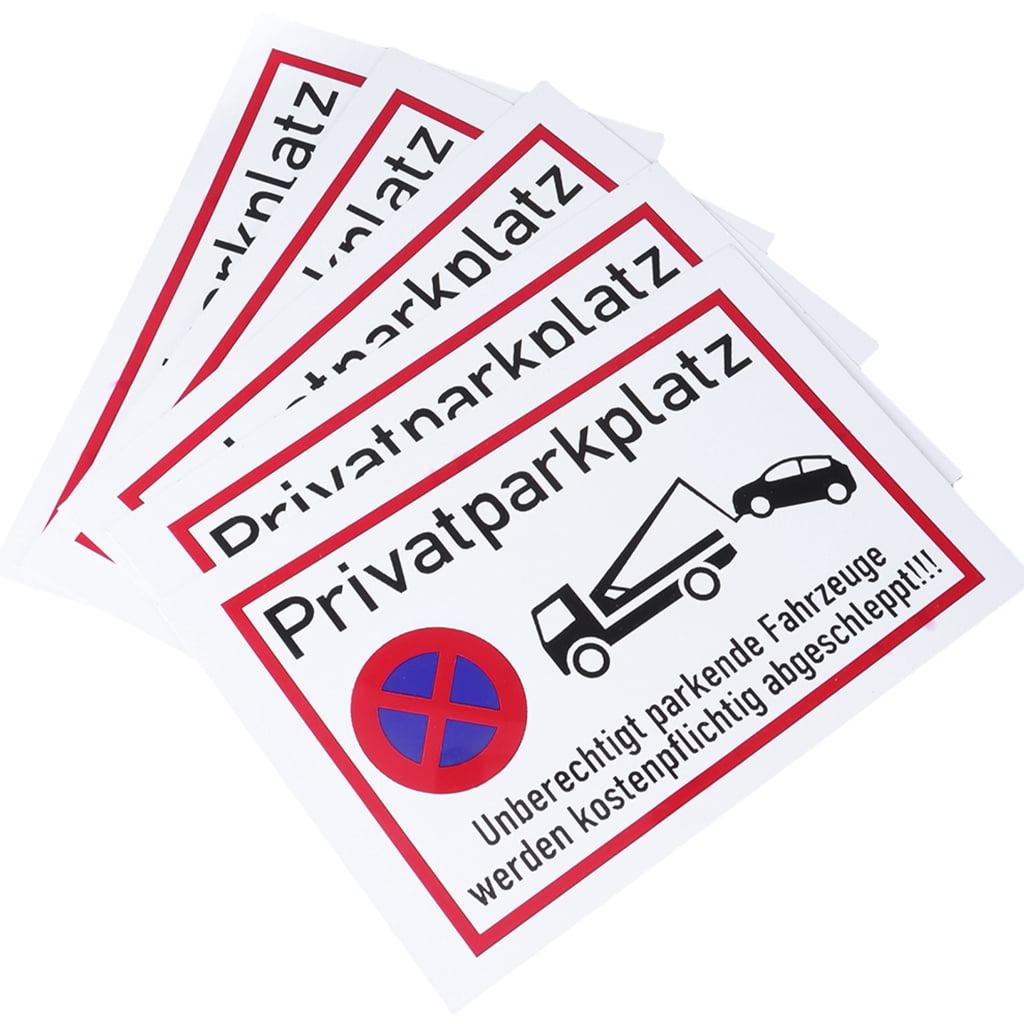 5Pcs Stainless Steel Private Parking Signs Heavy Duty Metal Warning ...