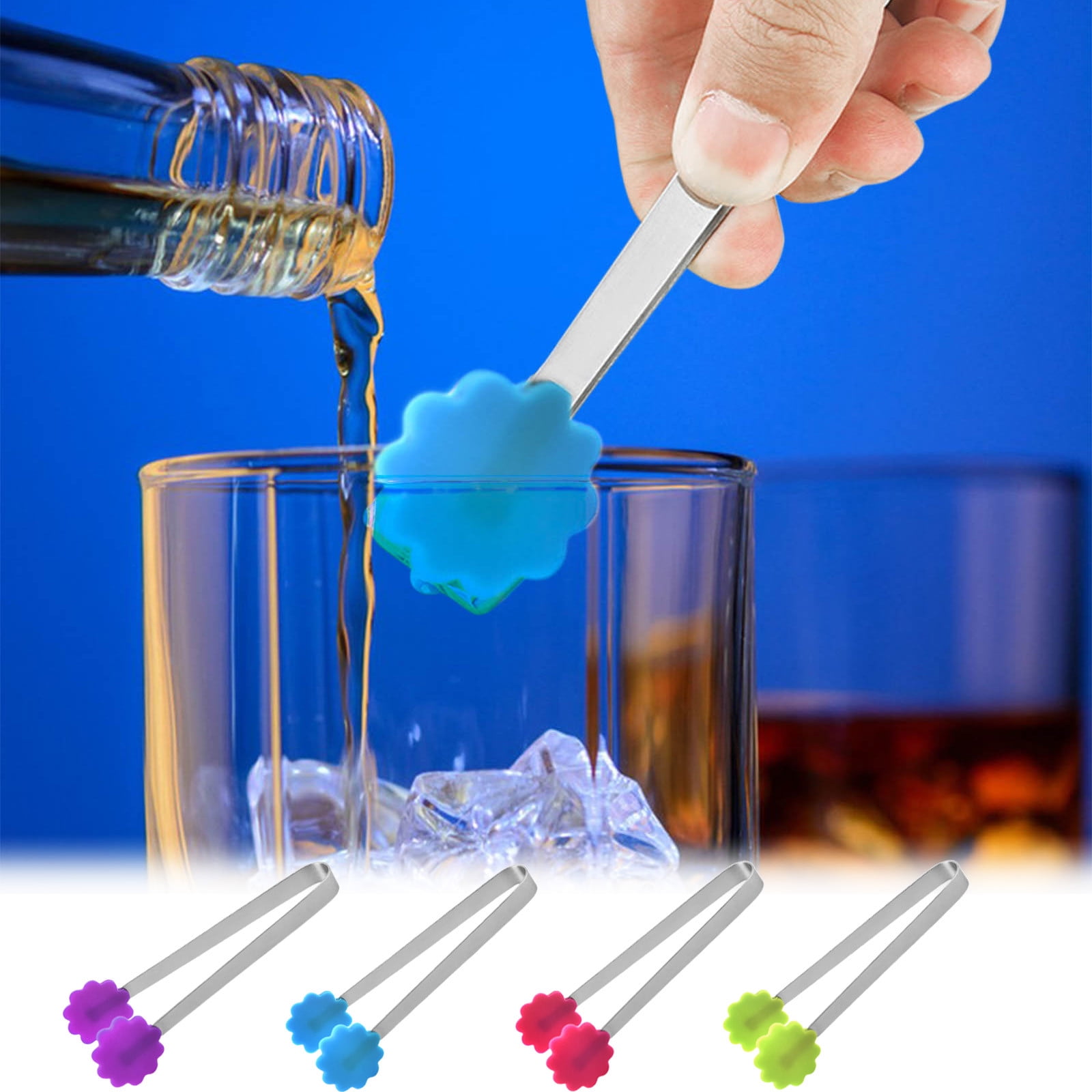 5Pcs Stainless Steel Silicone Clamps, Mini Ice Cube Clips, Food Clips ...