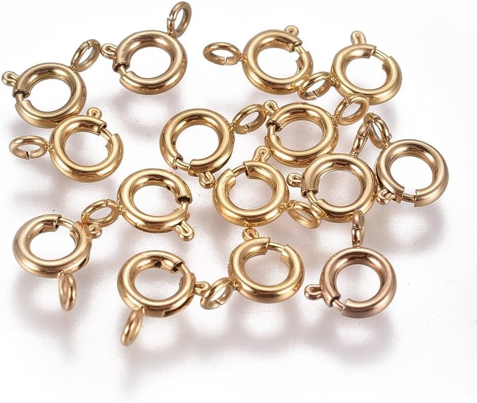 5Pcs Stainless Steel Spring Ring Clasps Brecelet Neckalce Connectors ...
