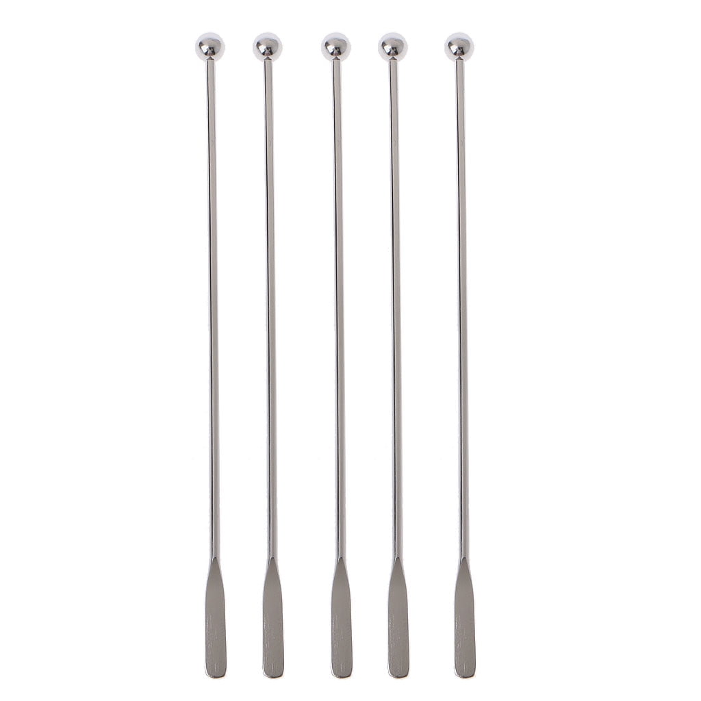 5Pcs Stainless Steel Stirrers Stir Cocktail Swizzle Stick 7.5in ...