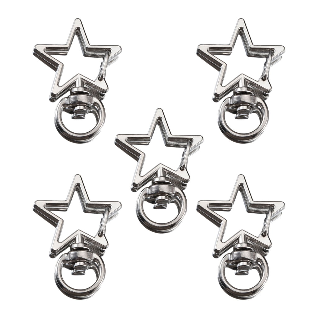 5Pcs Star Design Metal Keychain Wear Resistant Bag Pendant Fashion Key ...