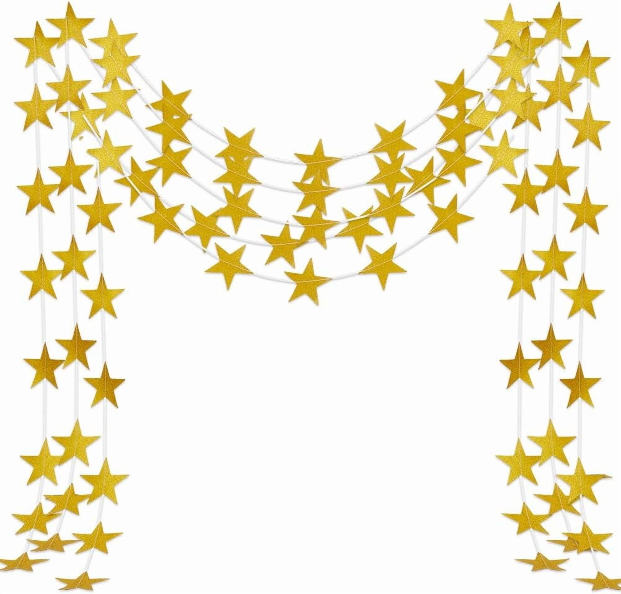 5Pcs Star Paper Flag Banners for Party Decorations Goldenrod Star ...