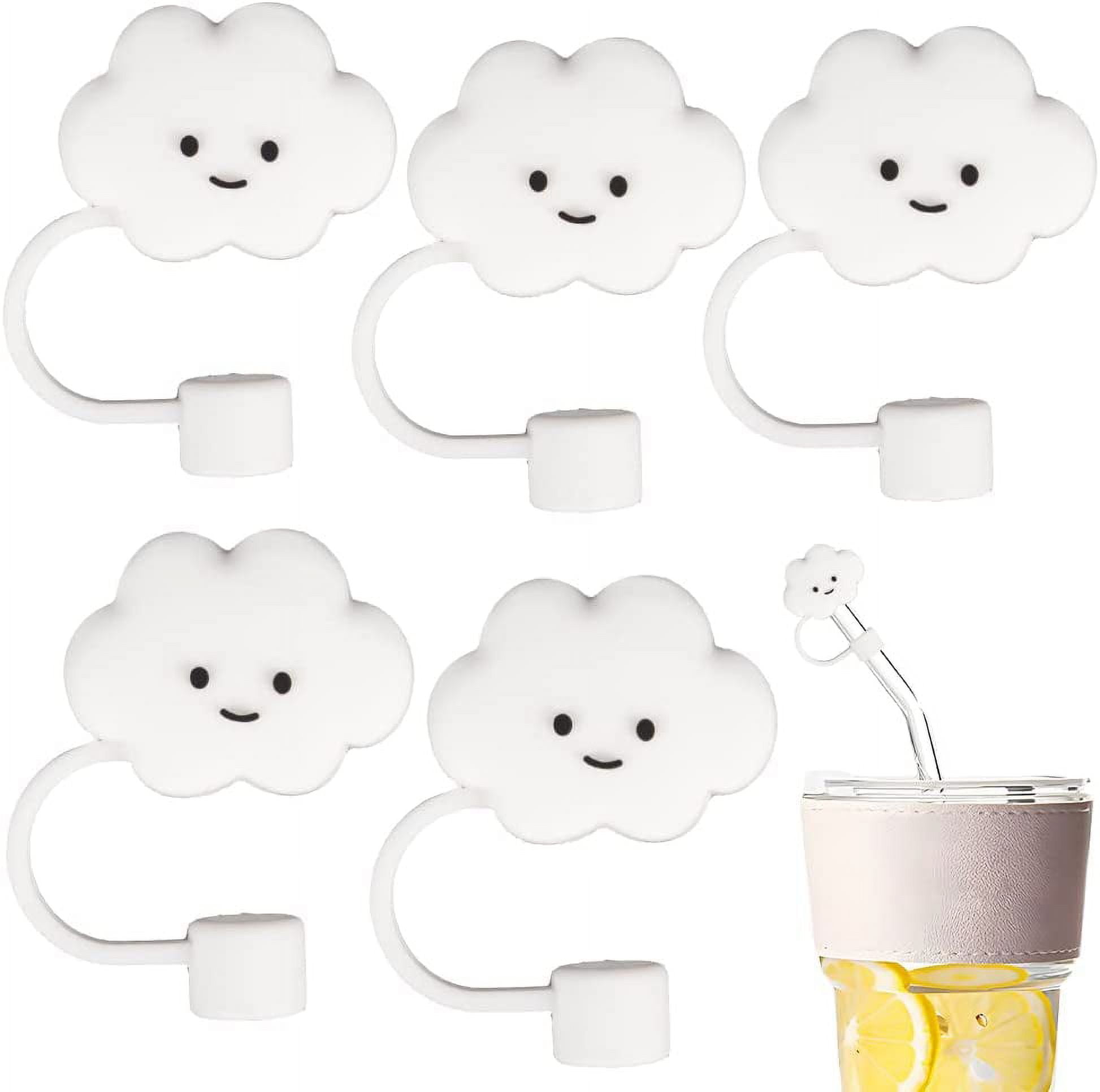 5Pcs Straw Tips Cover Straw Covers Cap for Reusable Straws Cloud Shape ...
