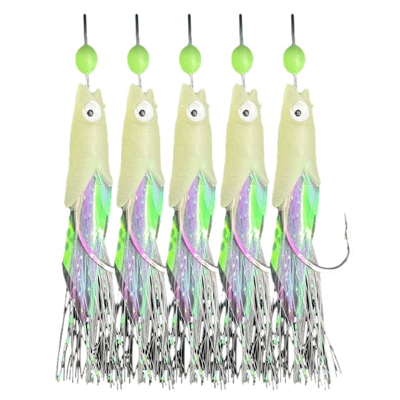 5Pcs String Fishing Baits Strips Fish Baits Fish Skin Luminous Baits ...