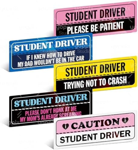 5Pcs Student Driver Magnet for Car, Funny New Driver Magnet Car ...