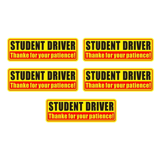 5Pcs Student Driver Magnetic Stickers Reflective Warning Highly Visible ...