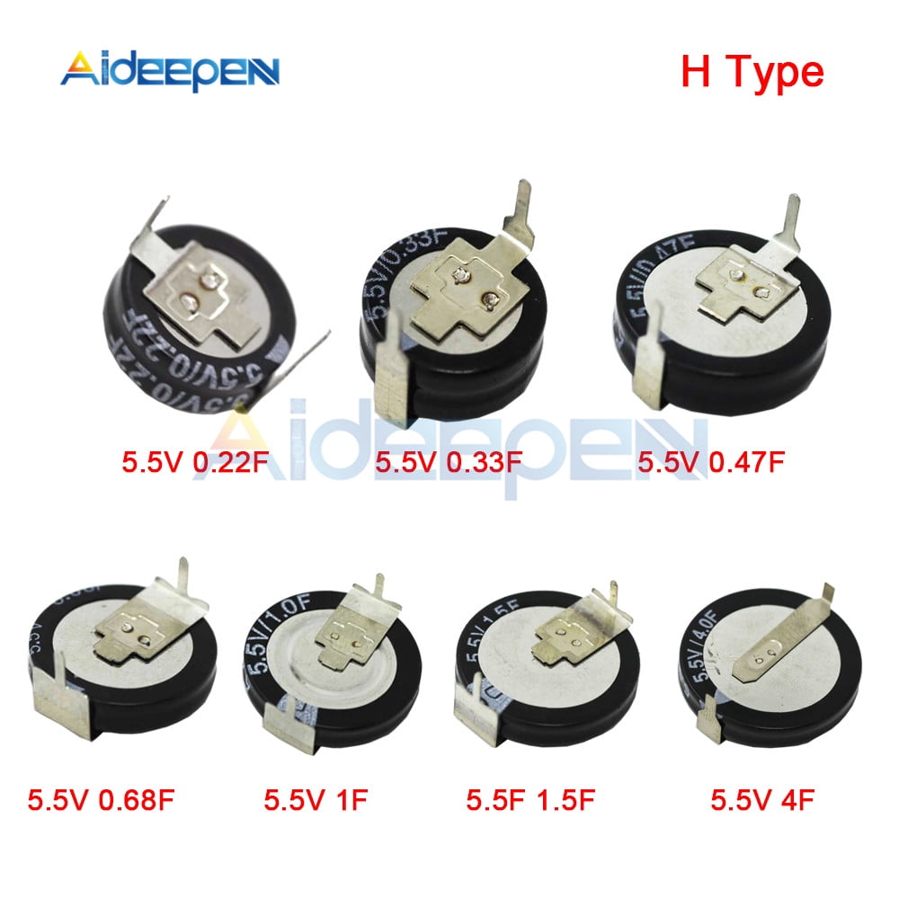 5Pcs Super Capacitor 5.5V 0.22F 0.33F 0.47F 0.68F 1F 1.5F 4F H Style ...