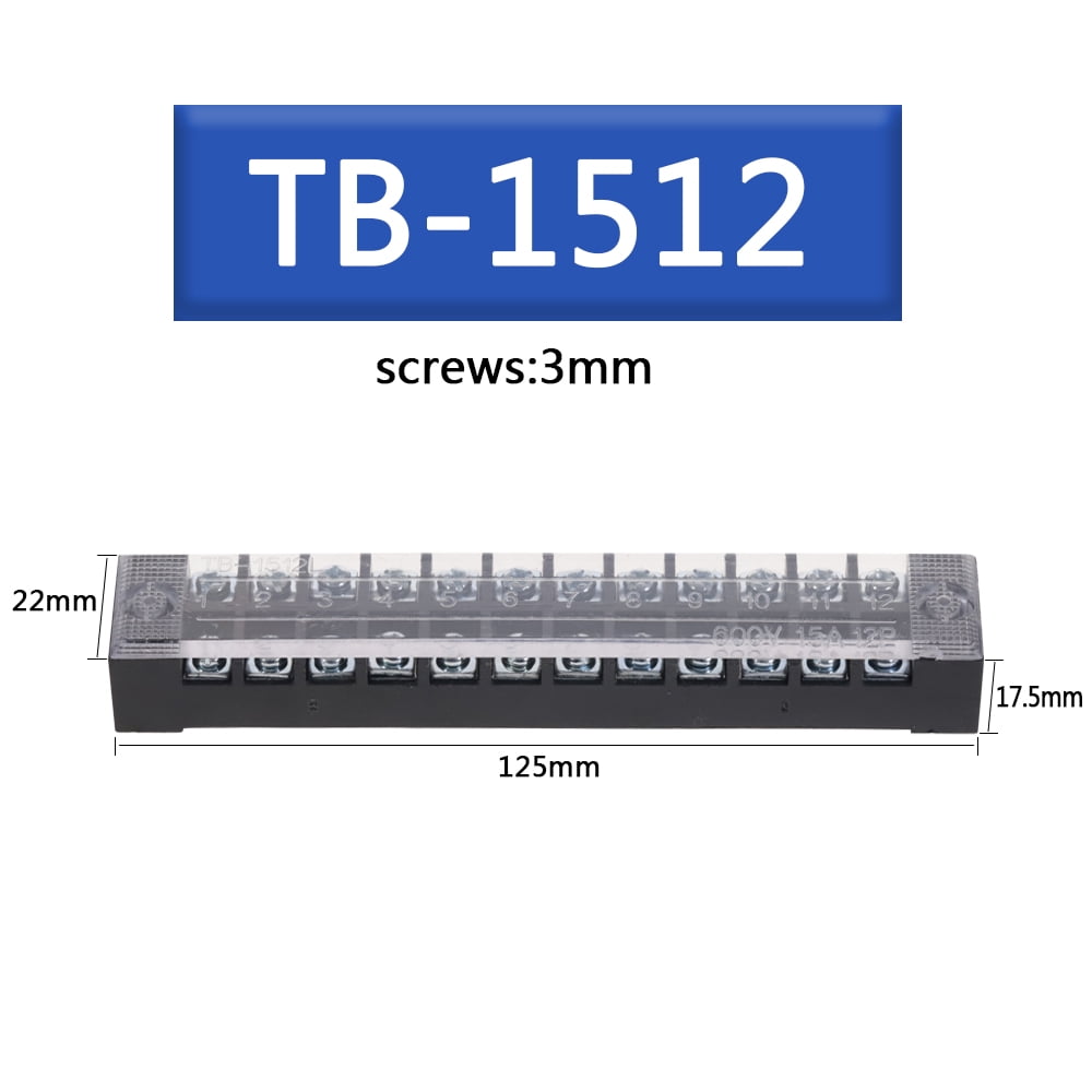 5Pcs TB Series Fixed Terminal Blocks, Dual-Row Screw Terminal Blocks ...
