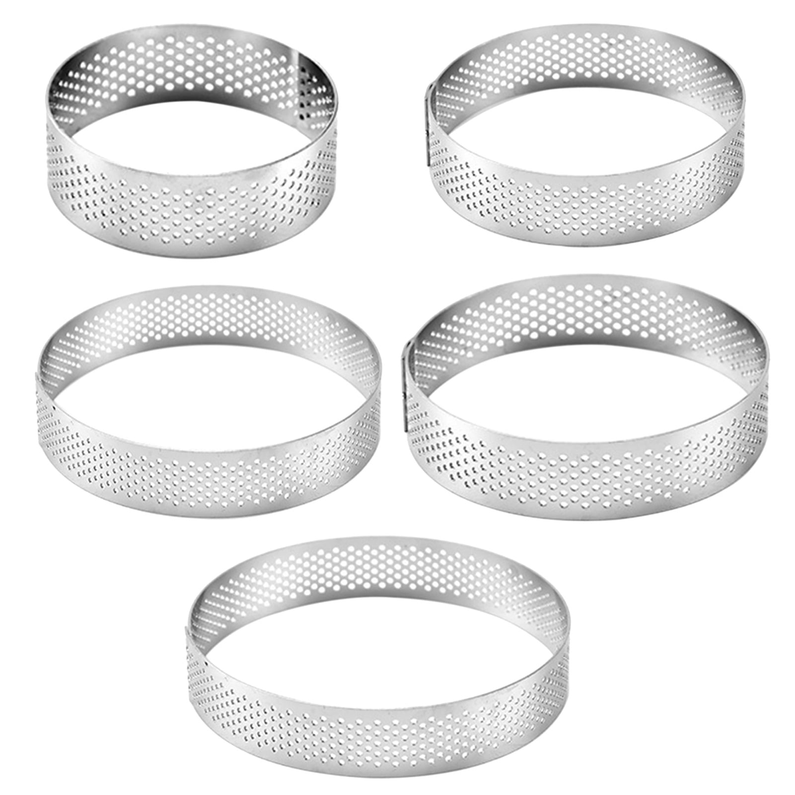5Pcs Tart Ring, Perforated Tart Rings for Baking, Stainless Steel ...