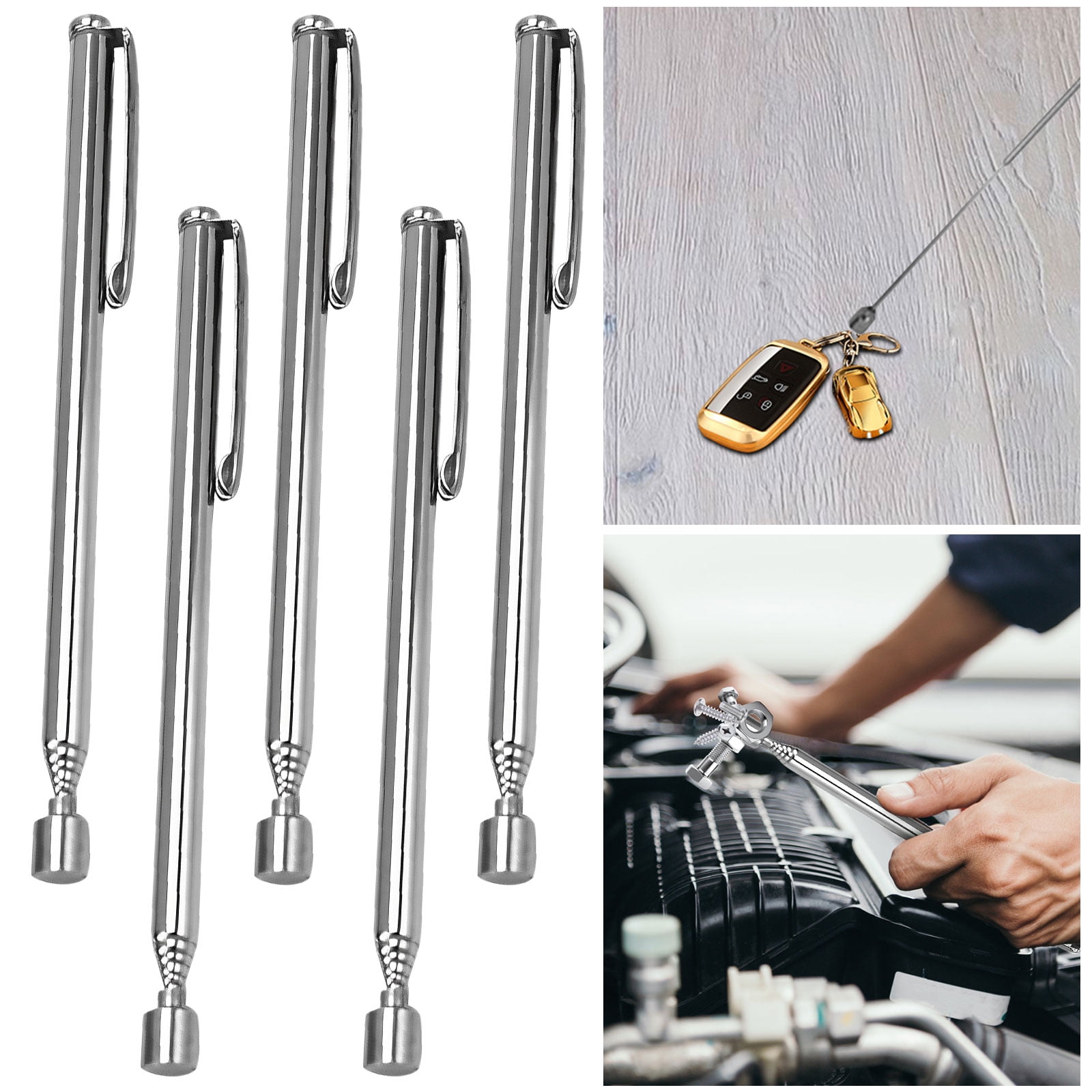 5Pcs Telescoping Magnetic Pickup Tool, Extendable Magnet Stick Grabbers ...