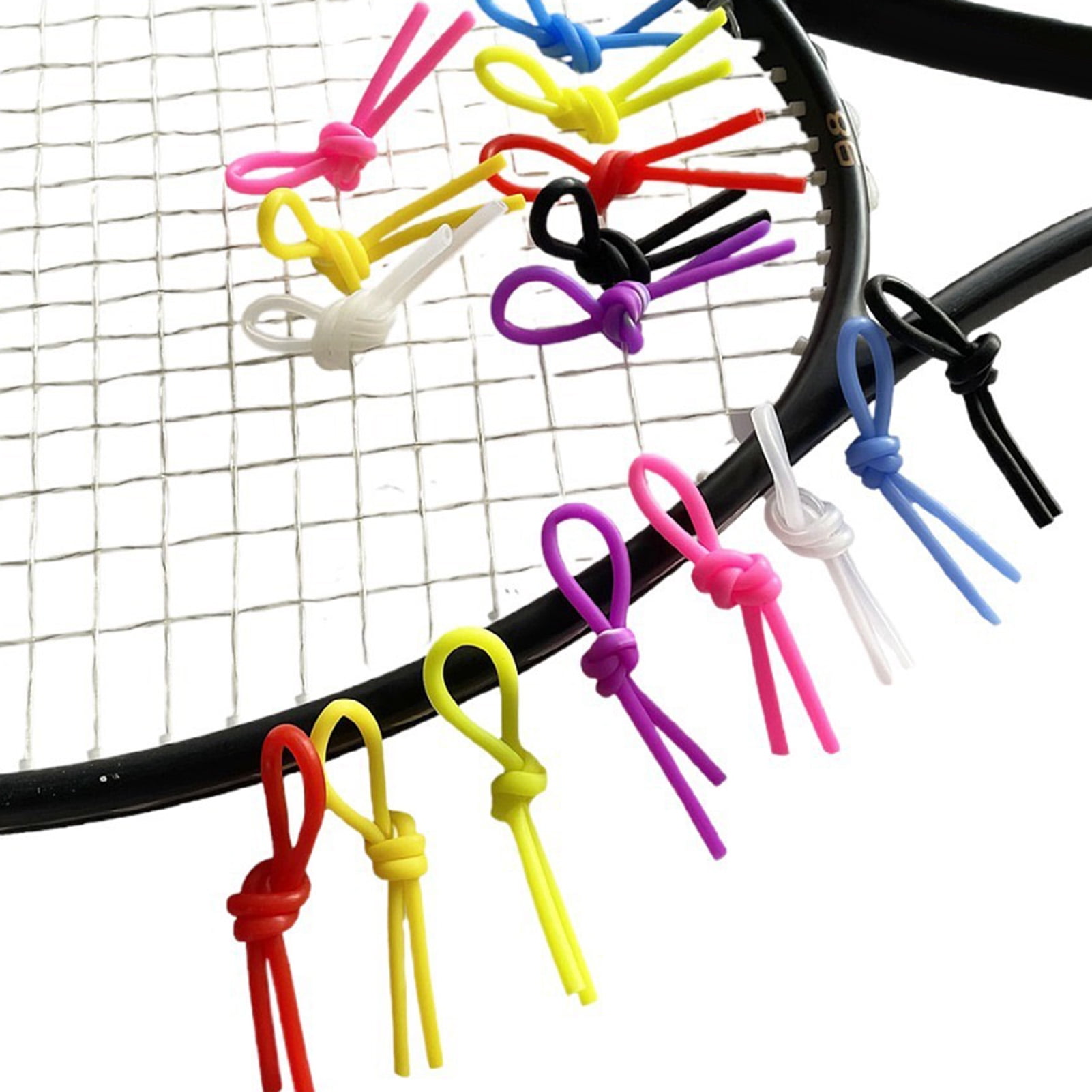 5Pcs Tennis Racket Damper Flexible Elastic Vibrant Color Soft Reusable ...