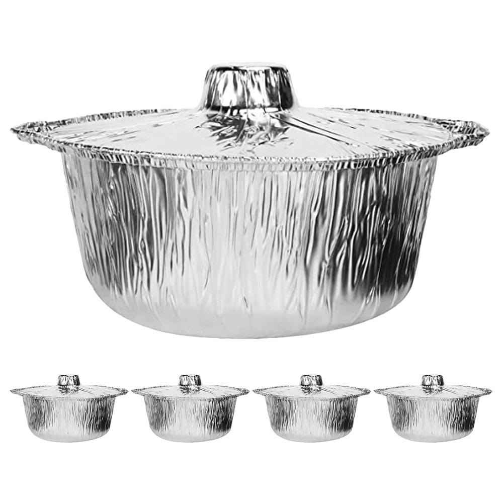 5Pcs Tin Foil Cooking Pots for Camping Tin Foil Pot Camping Foil Pots ...