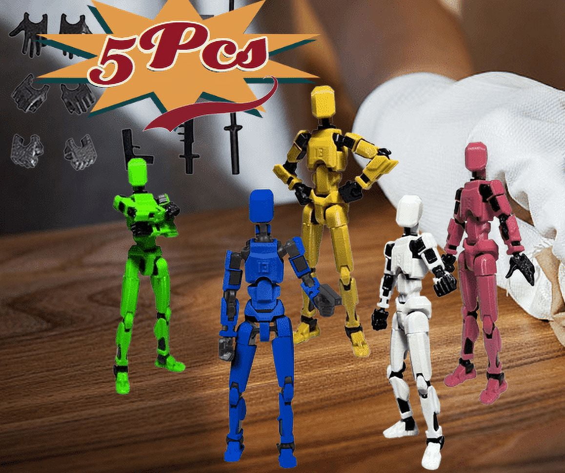 5Pcs Titan 13 Action Figure 3D Multi Jointed Movable Plastic 13 Action ...