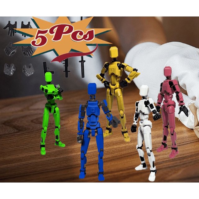 5Pcs Titan 13 Action Figure 3D Multi Jointed Movable Plastic 13 Action ...