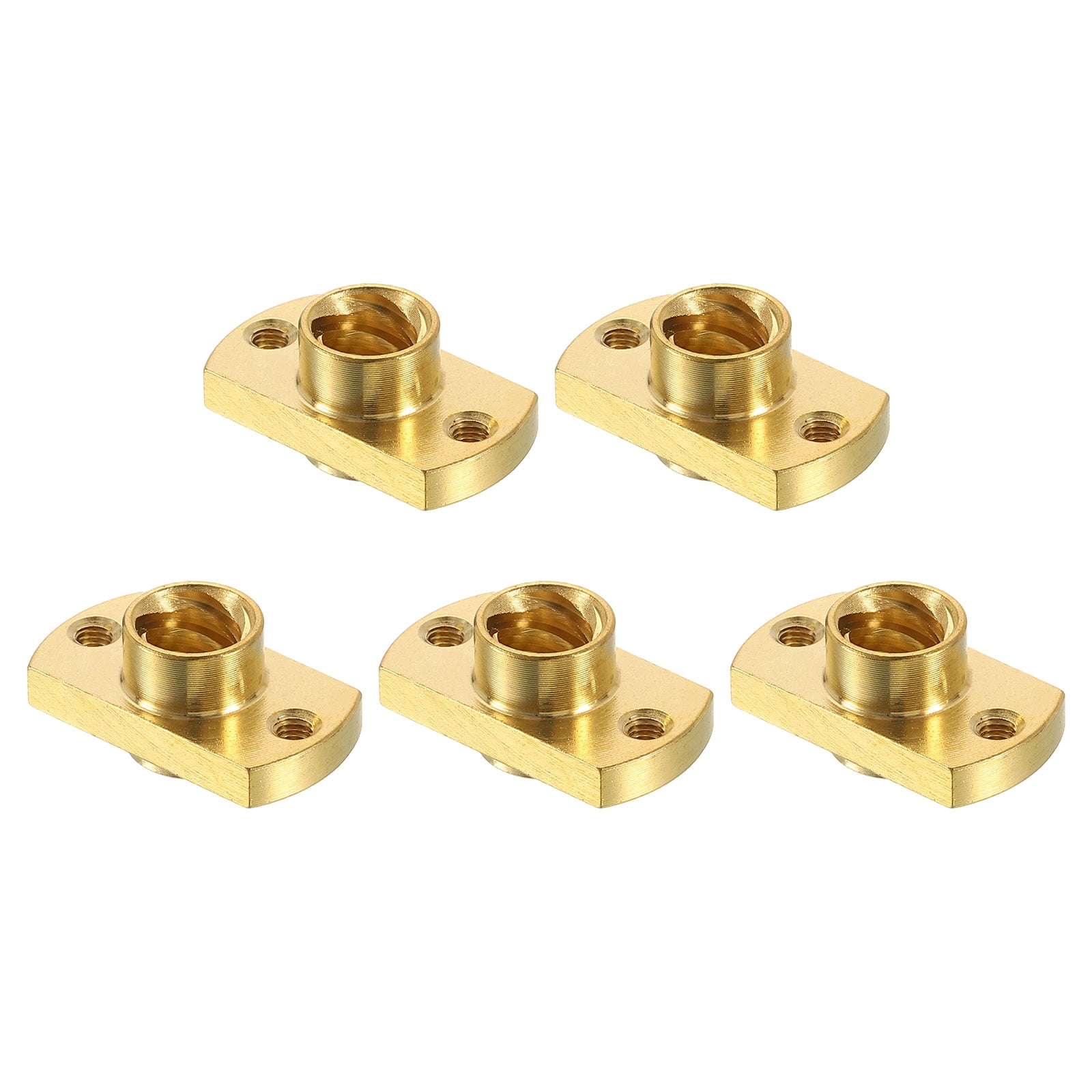 Uxcell 5Pcs 22 x 10mm Tr8x8 Screw Brass Nut(2mm Pitch, 4 Start, 8mm ...