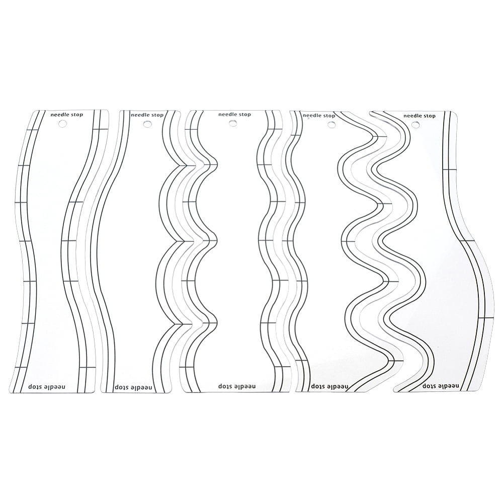 5Pcs Transparent Acrylic Sewing Measuring Tool Set Wave Shape Clear ...