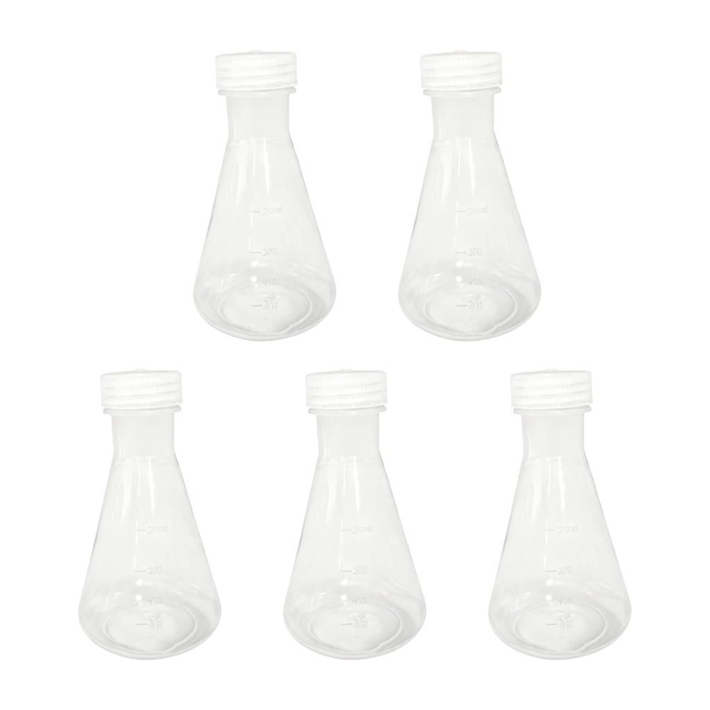 5Pcs Multipurpose Clear Plastic Graduated Flasks with Anti Spill Lid ...