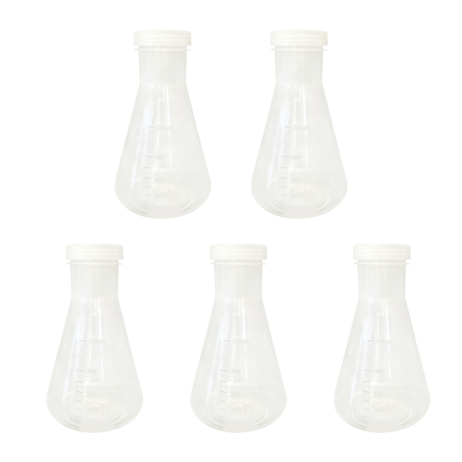 5Pcs Triangular Laboratory Flasks with Leakproof Cap Portable Clear ...