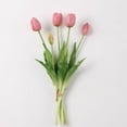 5Pcs Tulips Artificial Flowers, Faux Tulips Real Touch Latex Fake ...