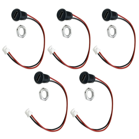 5Pcs Type C Female 2Pin USB Connector Female Socket Charging Interfaces ...