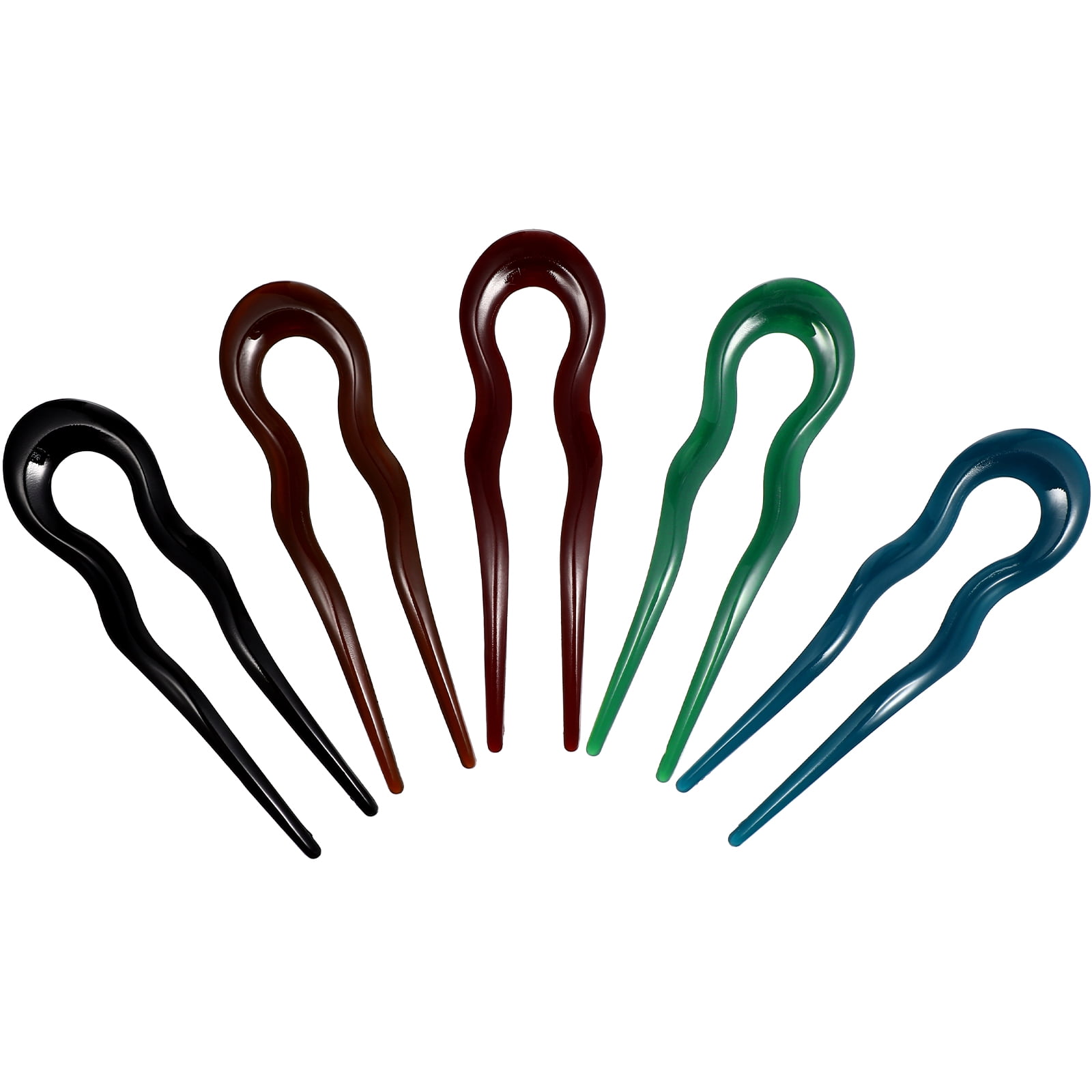5Pcs U-Shaped Hairpins Resin Hair Stick Wave Shaped Hair Chopstick ...