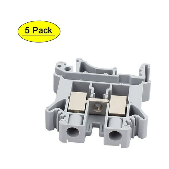 5Pcs UK-10N DIN Rail Mount Guide Terminal Block 800V 76A 10mm2 Cable Gray - Walmart.com