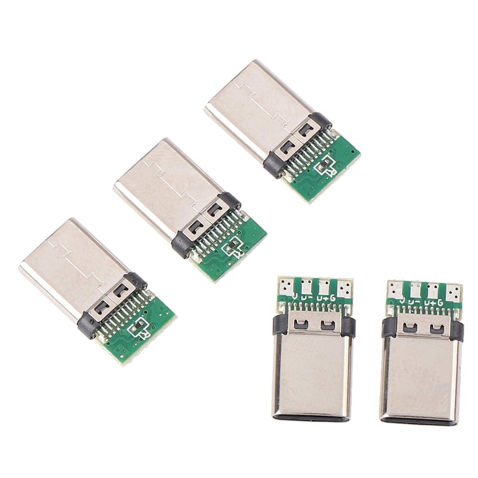 5Pcs USB 3.1 Type C Male DIY Solder Plug Connector Socket Attached PC ...