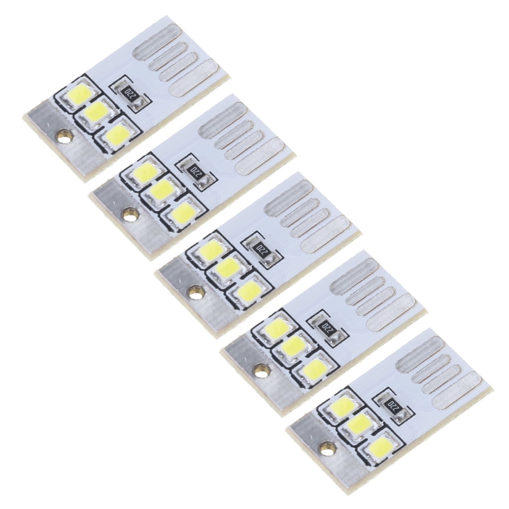 5Pcs USB LED Lamp Night Light Pocket Card Lamp Keychains LED Reading ...