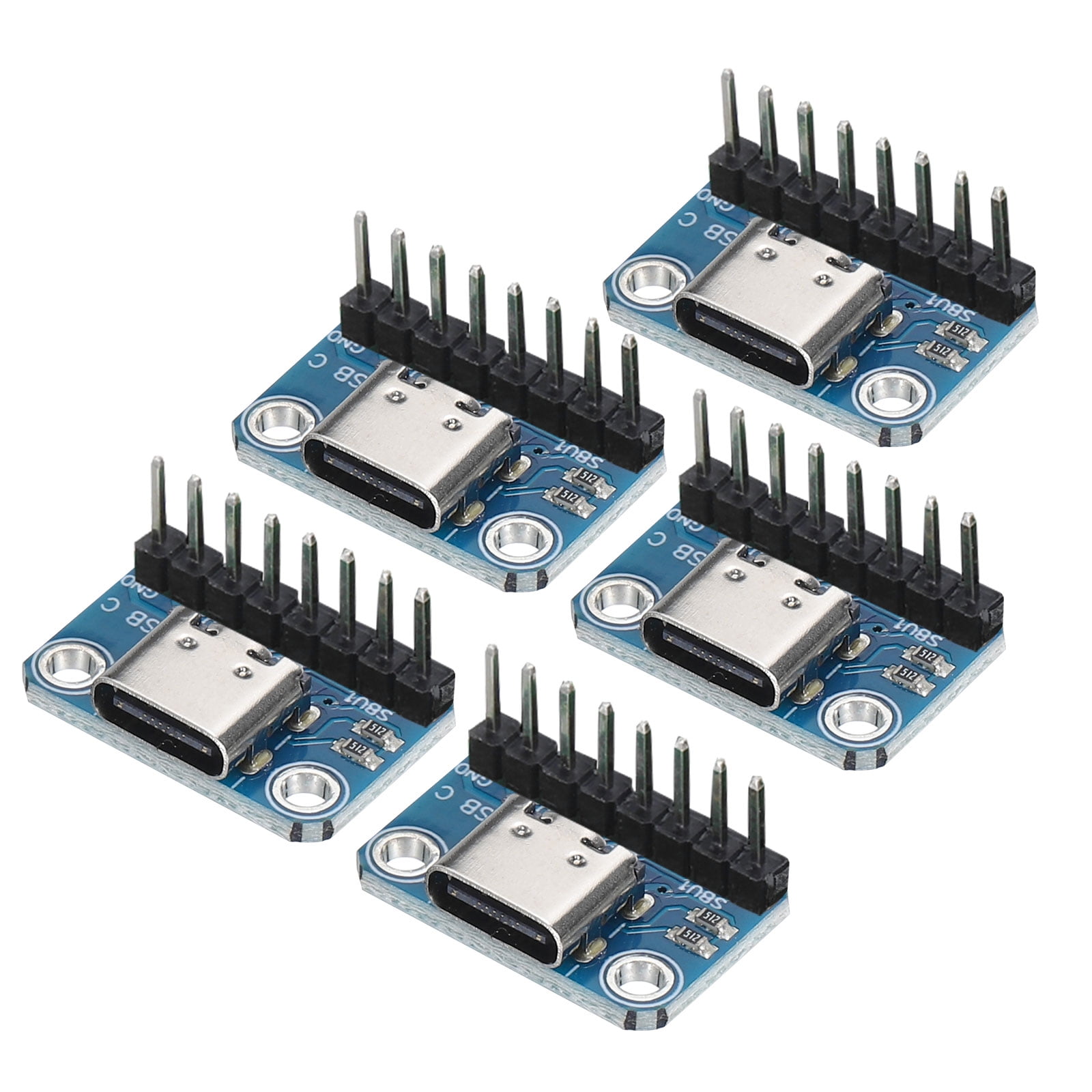 5Pcs USB TYPE C Breakout Board Female 2.54mm Connection with Pin Header ...
