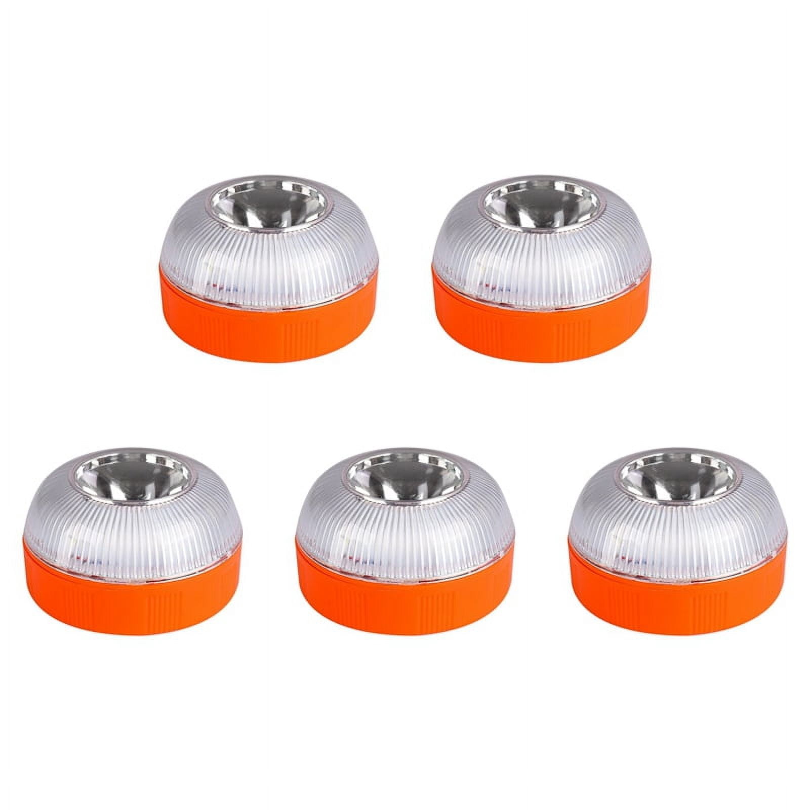 5Pcs V16 Emergency LED Flash Lights White & Yellow Warning Lamps with ...