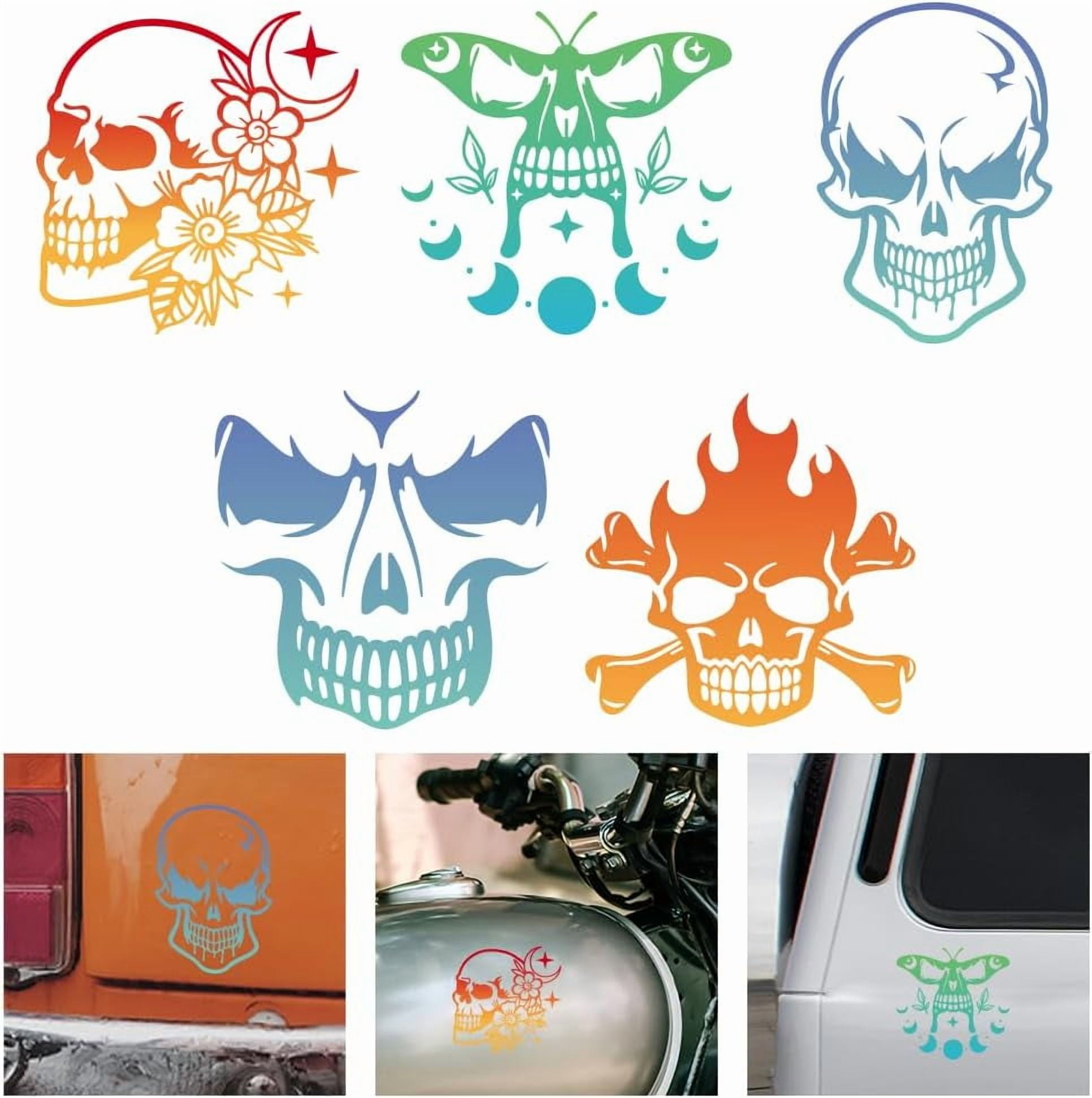 5Pcs Vinyl Car Sticker Butterfly Stickers Vehicle Decoration Bones Car ...